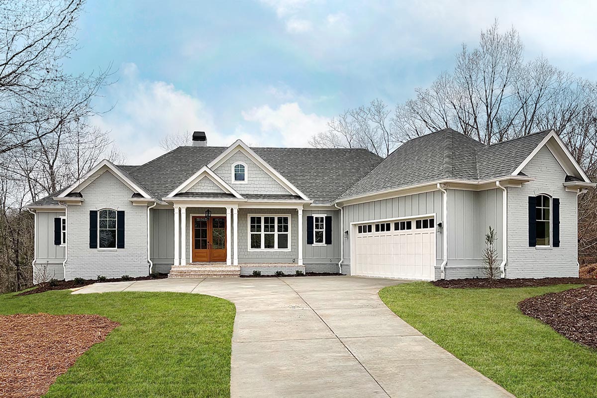 Plan 24416TW: 4-Bed Country Craftsman House Plan with Walk-out Lower ...