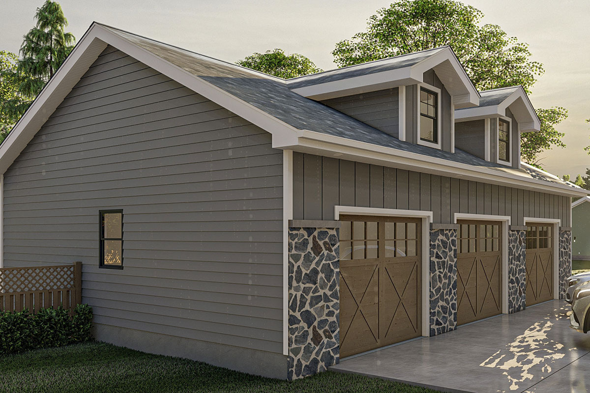 Simple and Sophisticated 3-Car Detached Garage Plan - 62336DJ ...