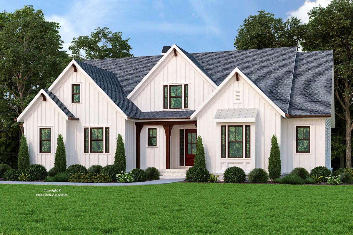 Plan 710383BTZ: New American Farmhouse Plan with Central Gable and ...