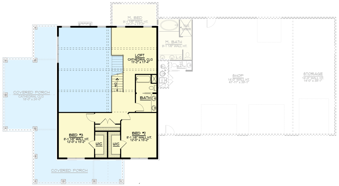 Barndominium with Wraparound Porch and 2-Story Living Room - 135047GRA ...
