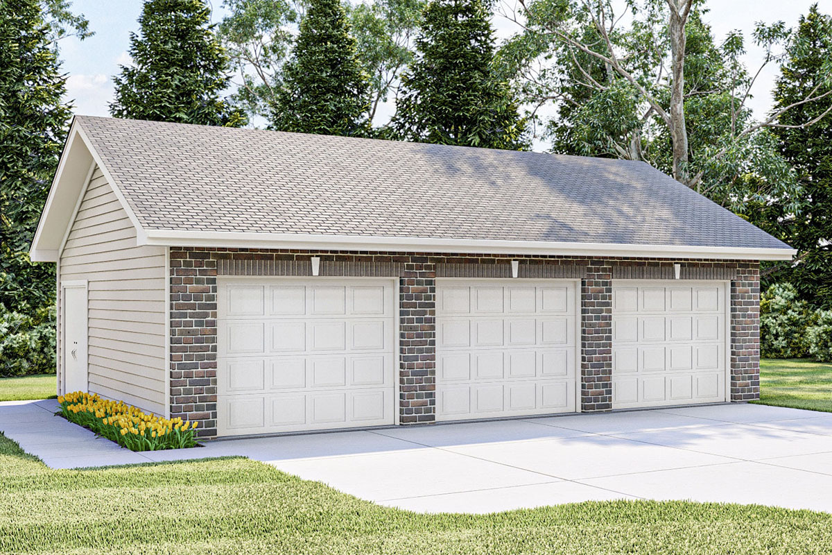 Simple 3-Car Detached Garage - 62373DJ | Architectural Designs - House ...
