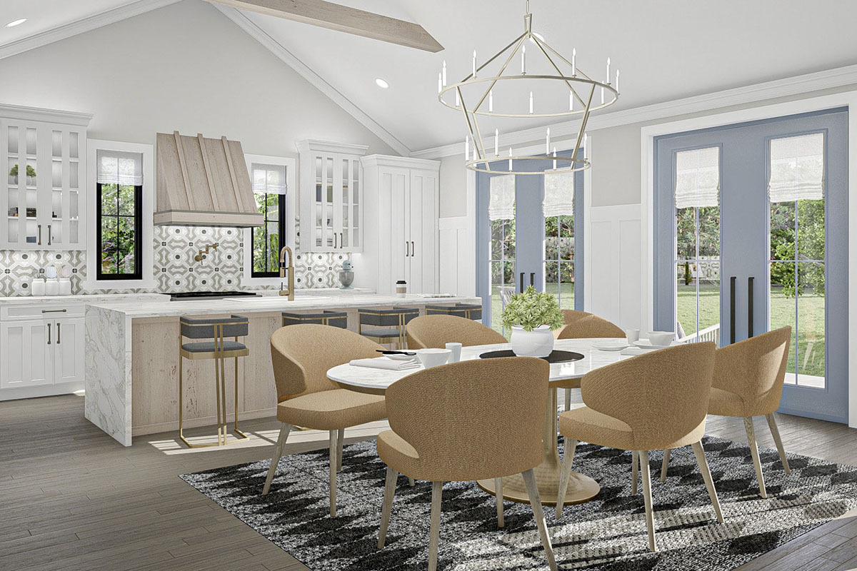 New American House Plan with Open Floor Plan and Large Covered Patio in ...