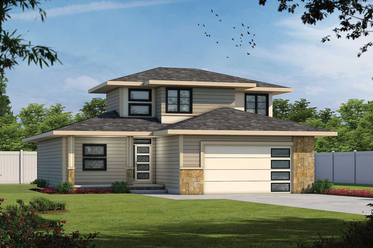 Plan 42689DB: Contemporary Two-story Home Plan with Front and Rear Porches