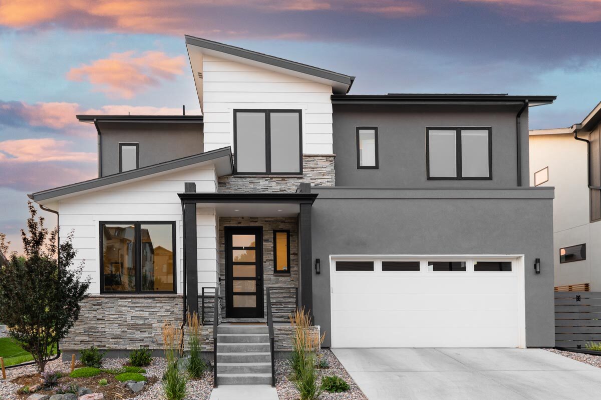 40-Foot Wide Modern Contemporary House Plan with 2-Story Living Room ...