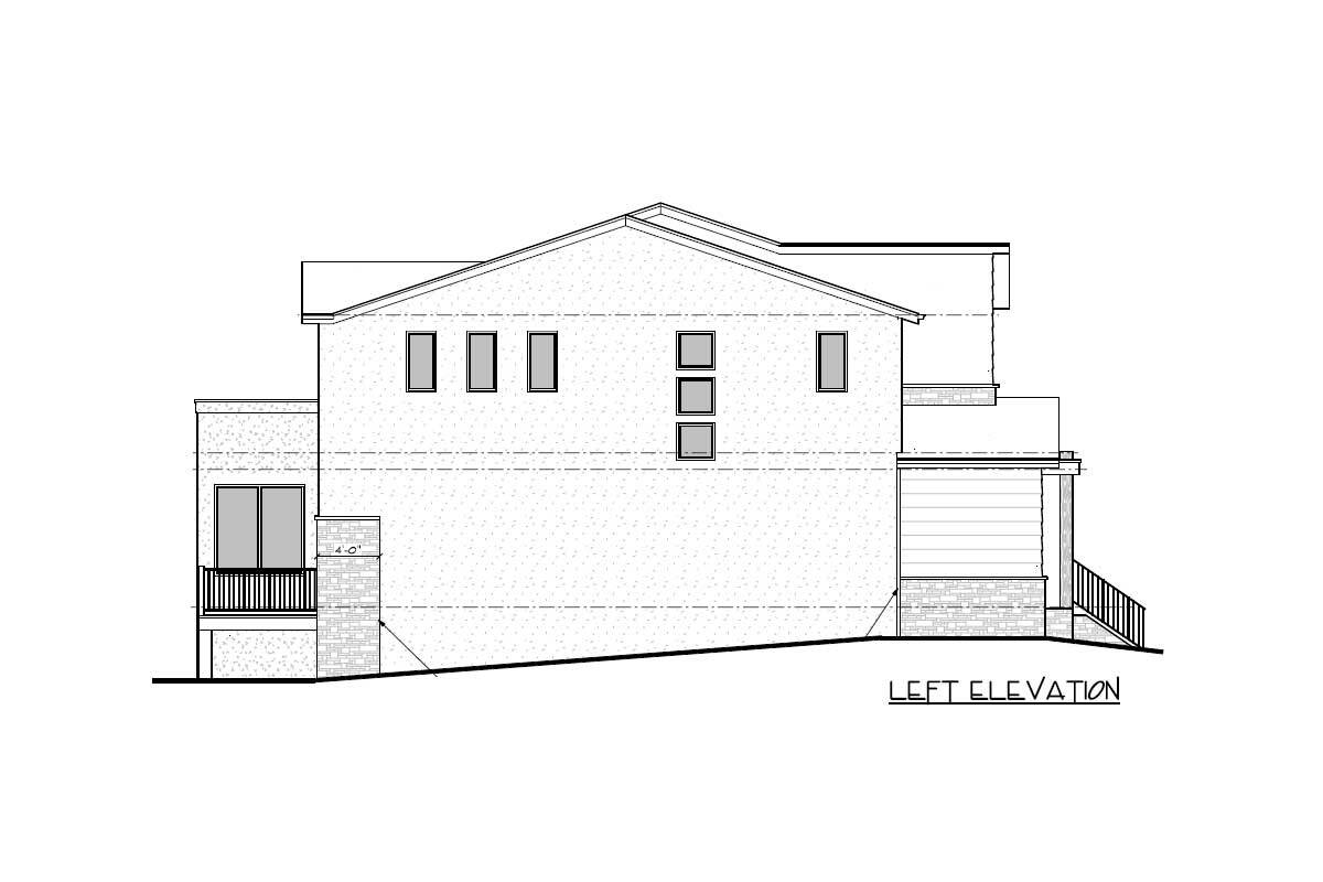 40-Foot Wide Modern Contemporary House Plan with 2-Story Living Room ...
