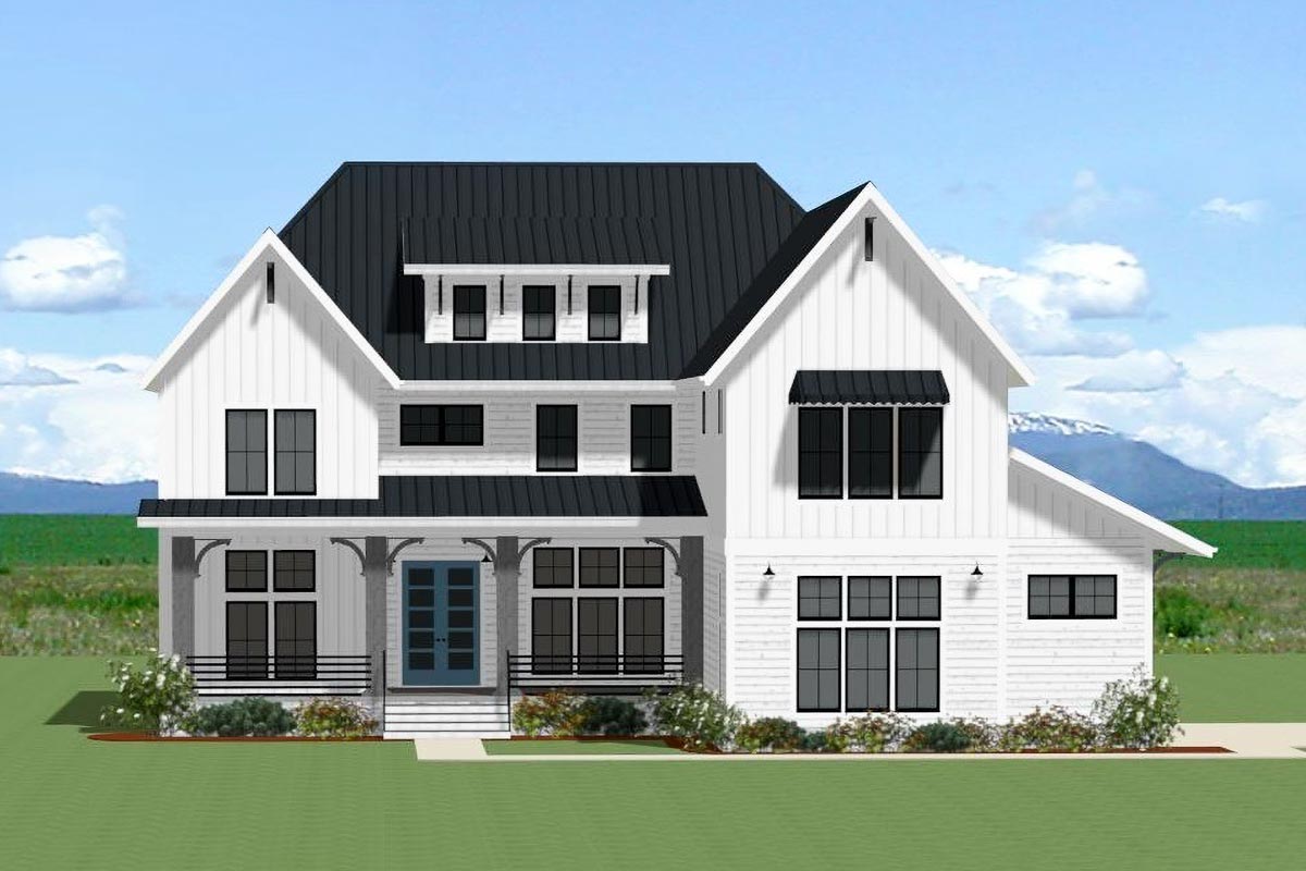 Plan 46448LA: Two-Story Transitional Country Home Plan with Main-Level ...