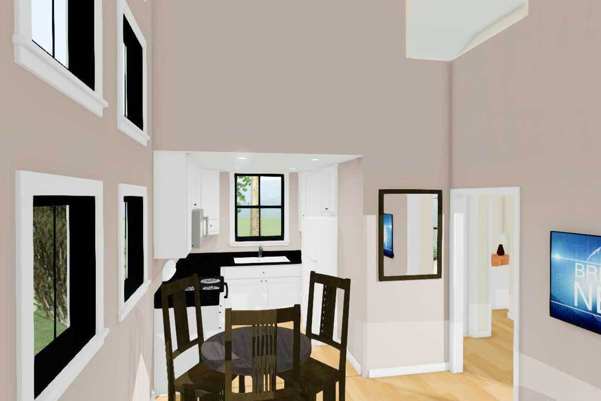 800 Square Foot Micro-living Country Home Plan with Loft Overlook ...