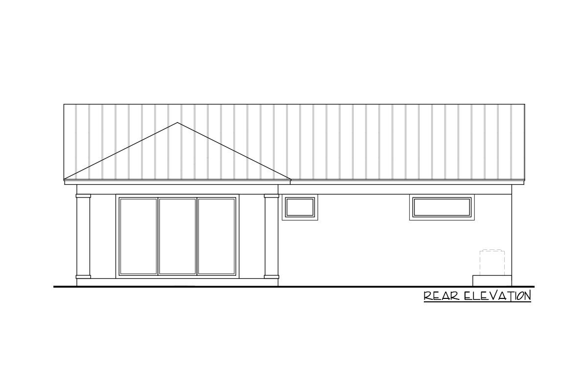 Rectangular 2 Bedroom Tiny Home Plan with 2 Outdoor Spaces - 65719BS ...