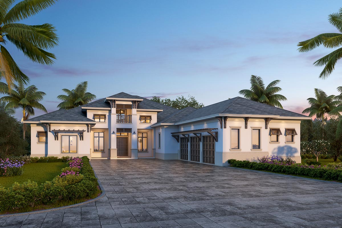 Plan 65728BS: European-style Beach Home Plan for Indoor Outdoor Living