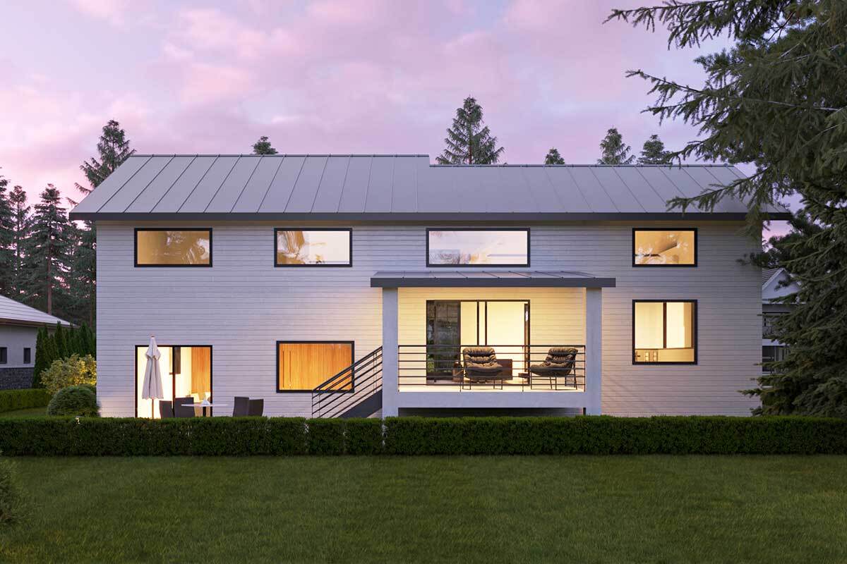 Contemporary New American Home Plan with Open-concept Living Space ...