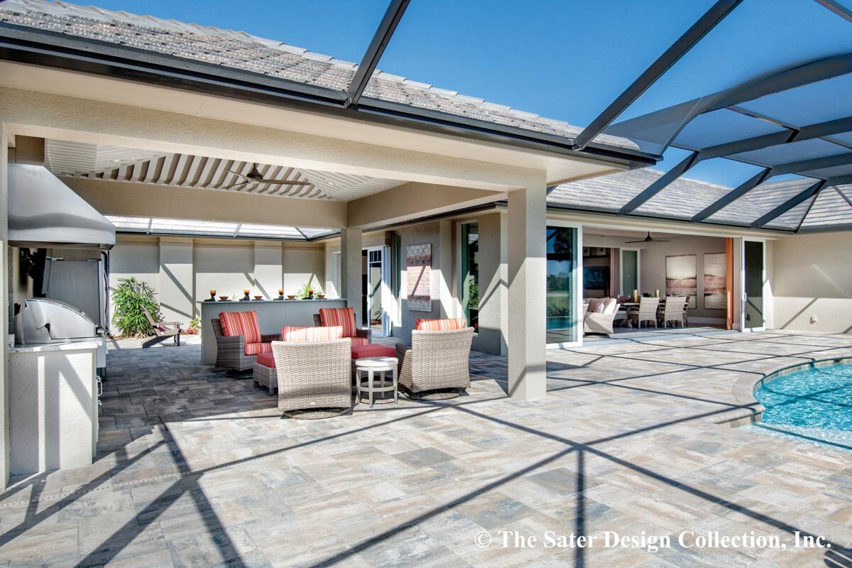 Coastal Contemporary Home Plan with Cabana and Florida Room - 340006STR ...