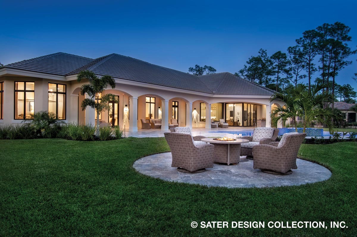 Wide Transitional House Plan with Large Verandah in Back and a Split ...