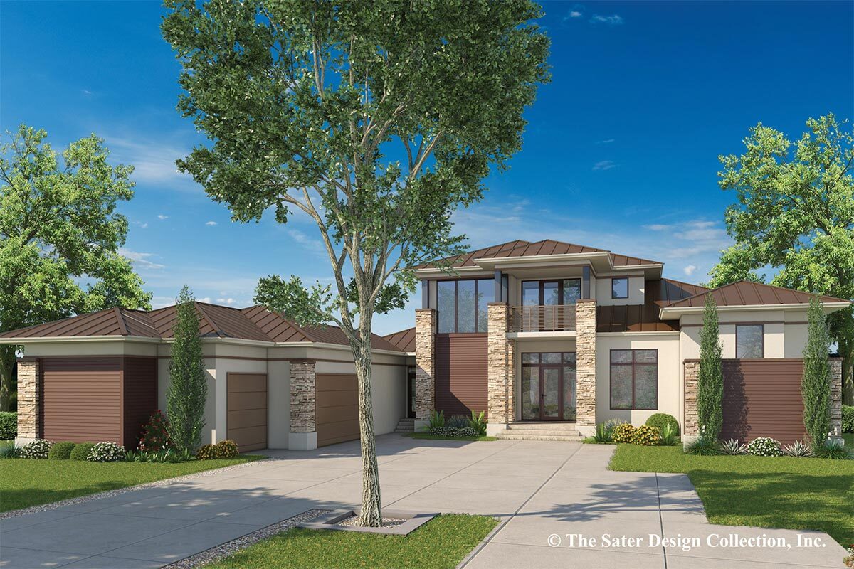 Two-story Contemporary Florida House Plan with Large Veranda ...