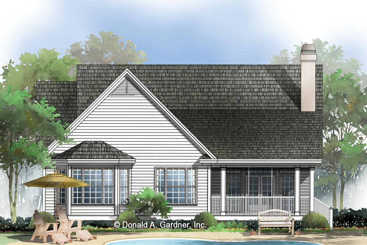 Modest One-story Home with Outdoor Living - 444156GDN | Architectural ...