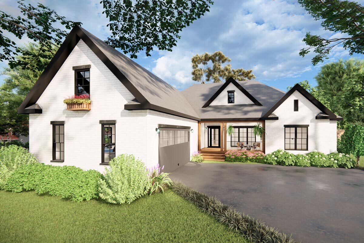 Modern Farmhouse with 2-Car Courtyard Entry Garage with Bonus and Bath ...