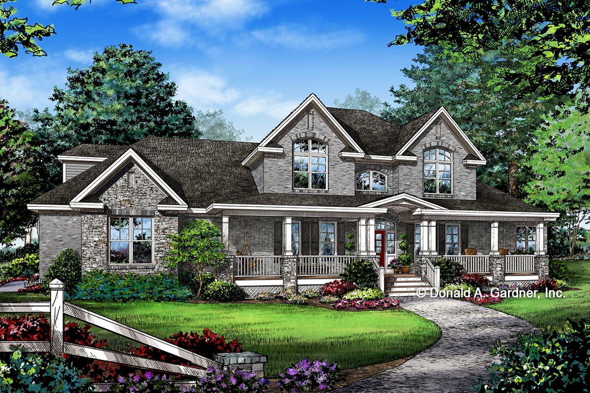 Plan 444191GDN: Brick-clad Farmhouse Plan with Morning Room and ...