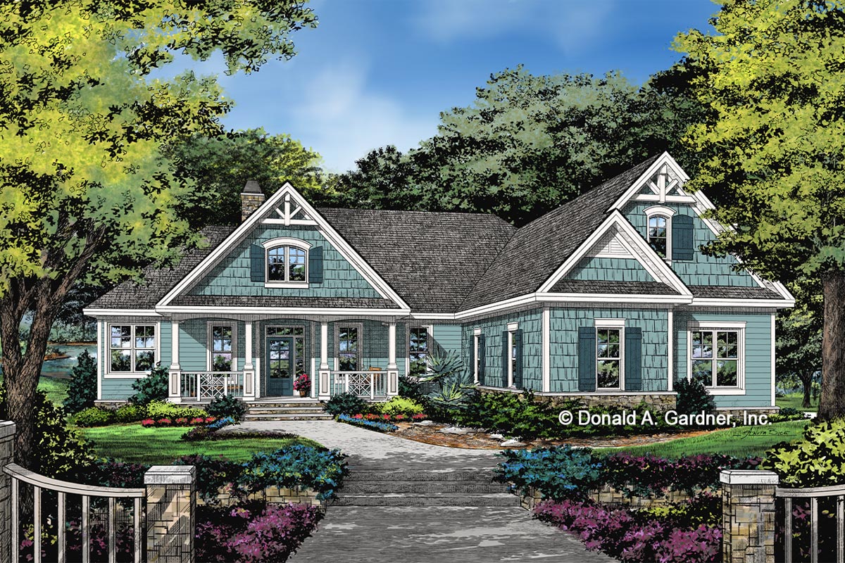 Plan 444194GDN: One-level Craftsman Plan with Bonus Room