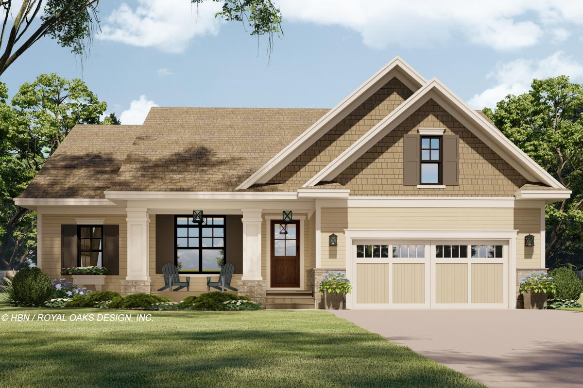 Plan 14708RK: Single Story Traditional Ranch Home Plan with Home Office ...