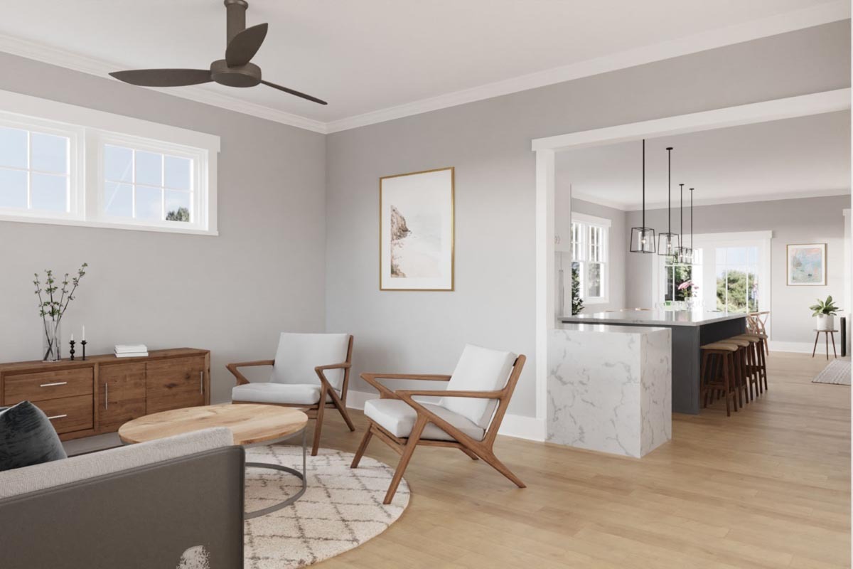 Craftsman Cottage with Attached Garage and Upstairs Home Office ...