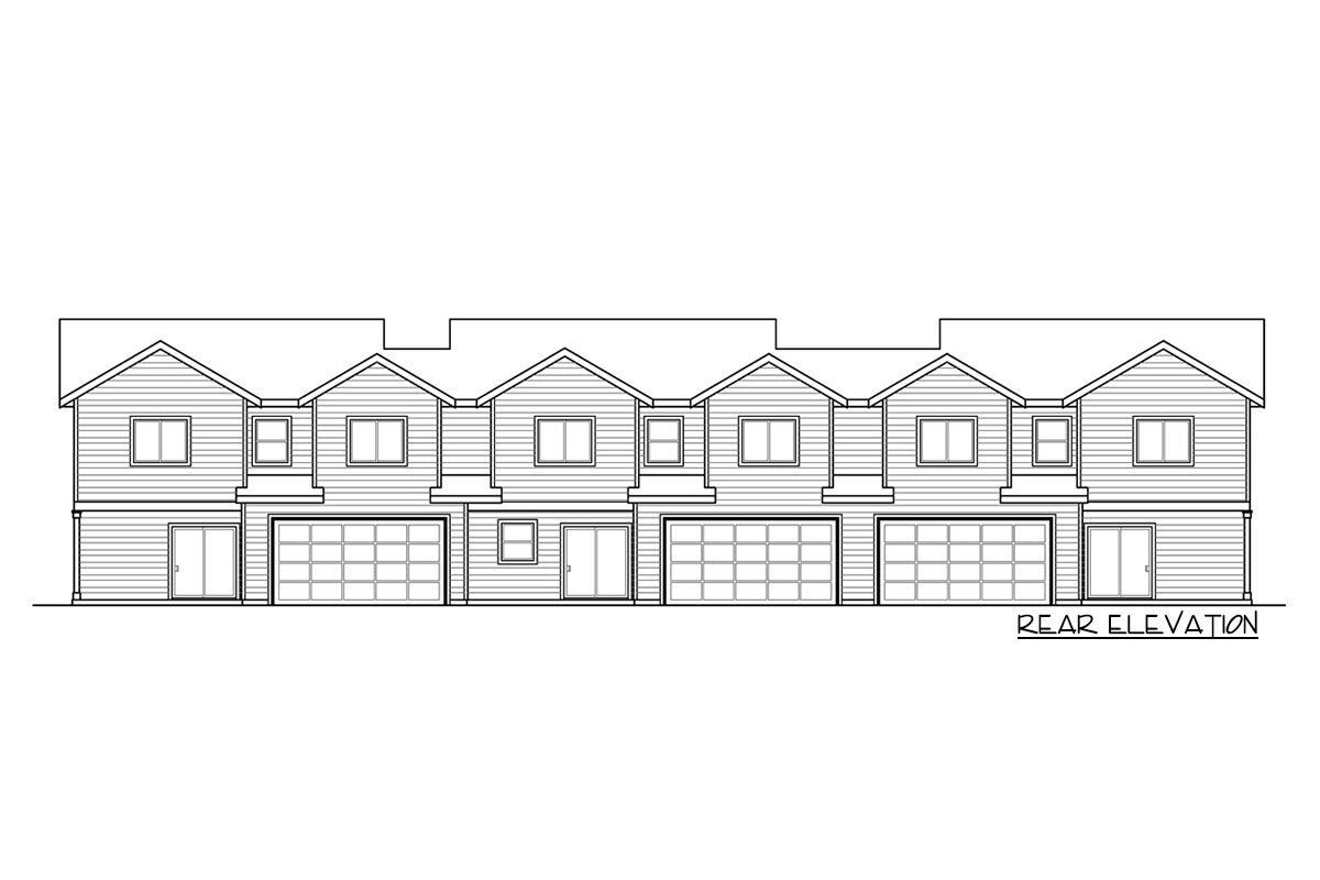 Two-story Craftsman Triplex Offering 3-Bedroom Units - 72312DA ...