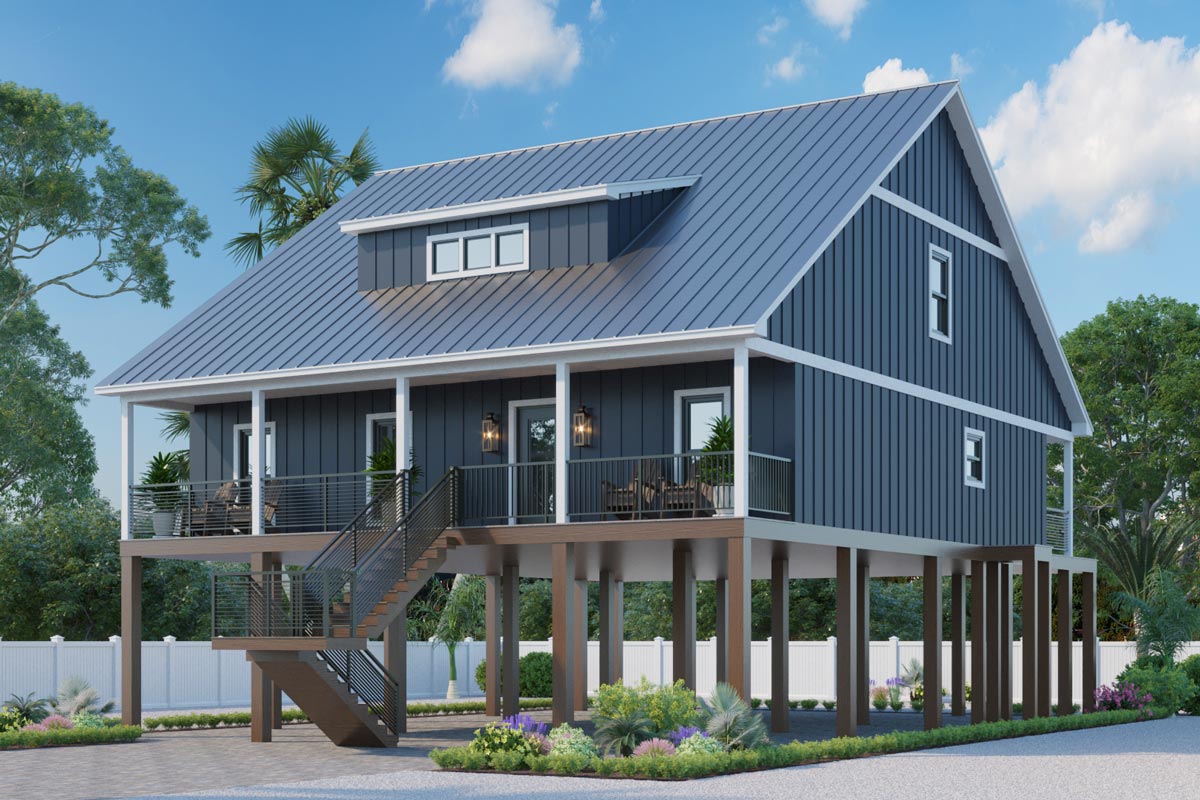 River Home Stilts Plans Watersound | SketchPad House Plans