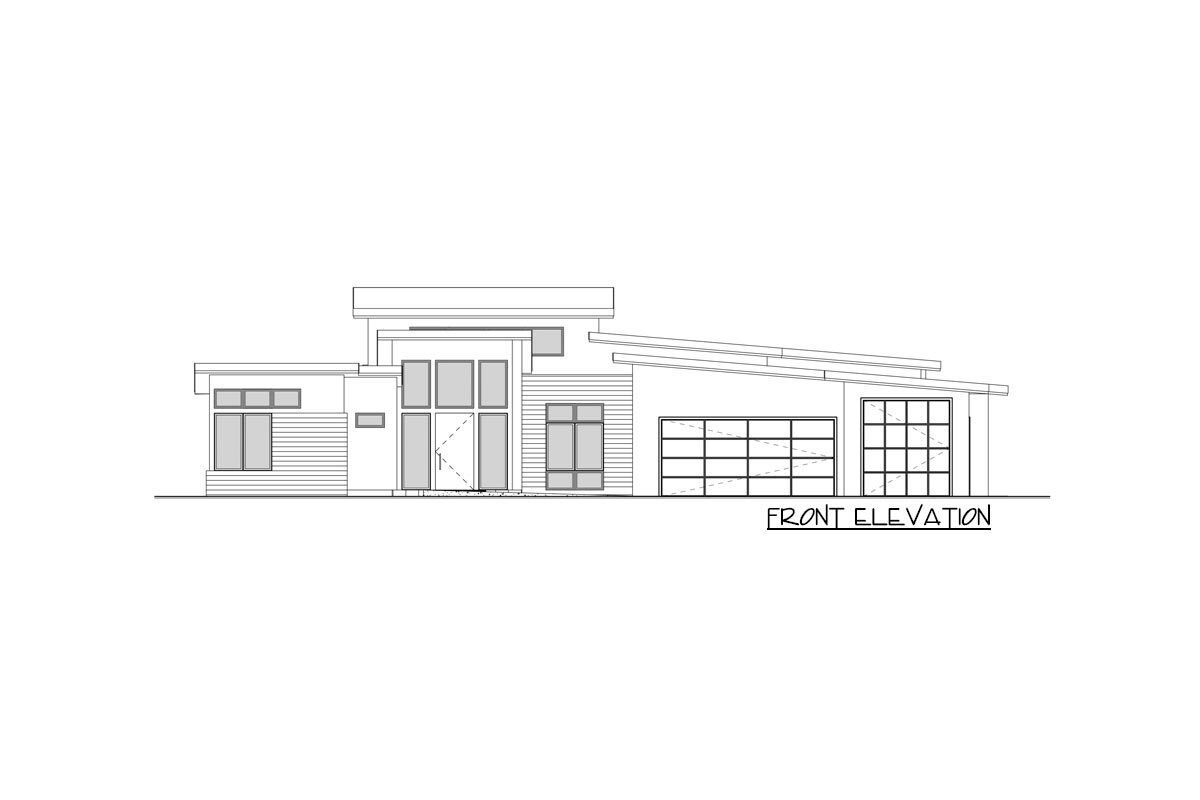 One-story Modern Home Plan with Home Office and Separate Bonus Room ...