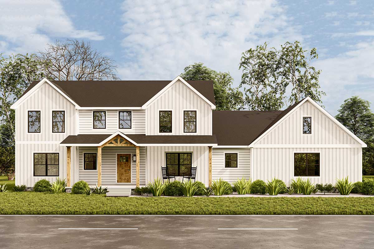 Classic Country Home Plan with Barrel-Vaulted Foyer - 911016JVD ...