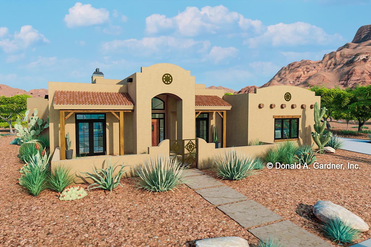 Plan 444263GDN: Southwest House Plan with Angled Master Suite