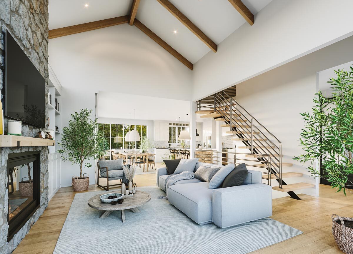 Family Home Plan with Upstairs Home Office and Parents' Suite and a ...