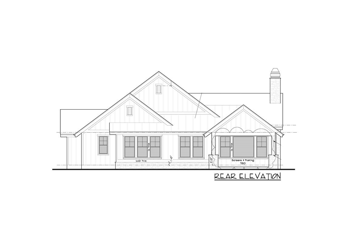 New American Cottage with Jack-and-Jill Bedroom Suite - 95140RW ...