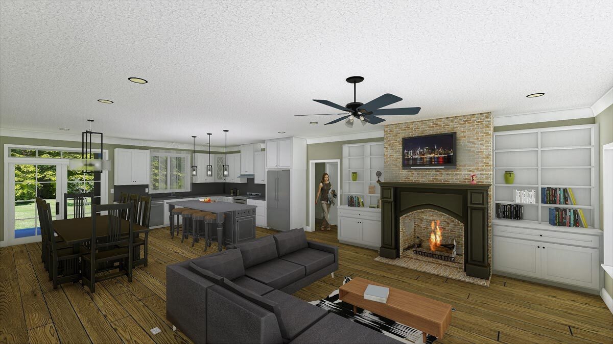 Southern Country House Plan with 10'-deep Porches Front and Back ...
