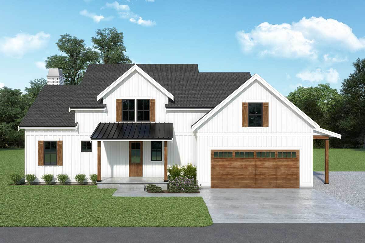 3-Bed New American Home Plan with School Room - 280176JWD ...