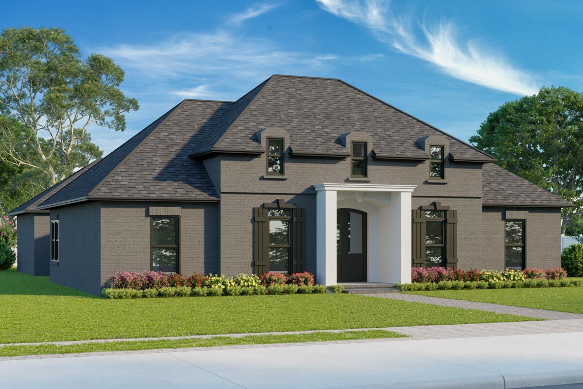 Symmetrical European Home Plan with Rear Garage - 461025DNN ...