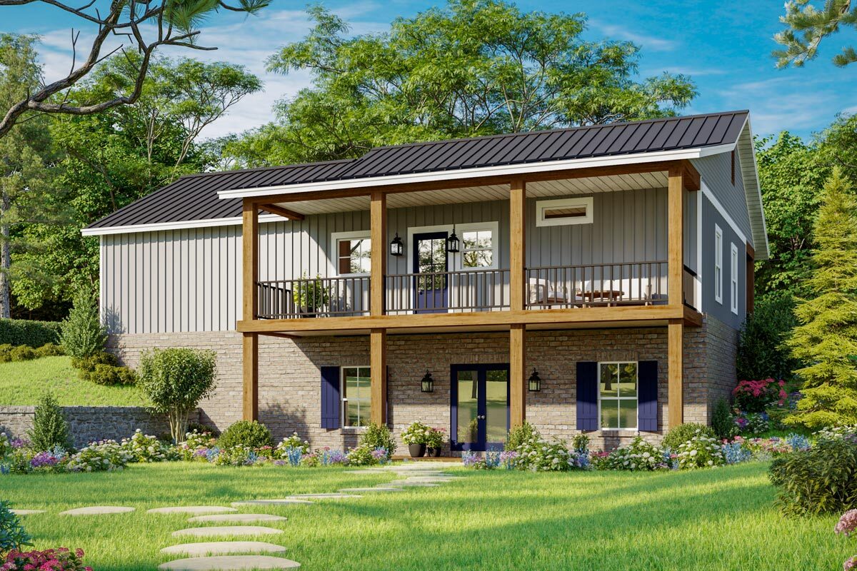 Rustic 1-Bed Country Home Plan with 1-Car Garage - 5100MM ...