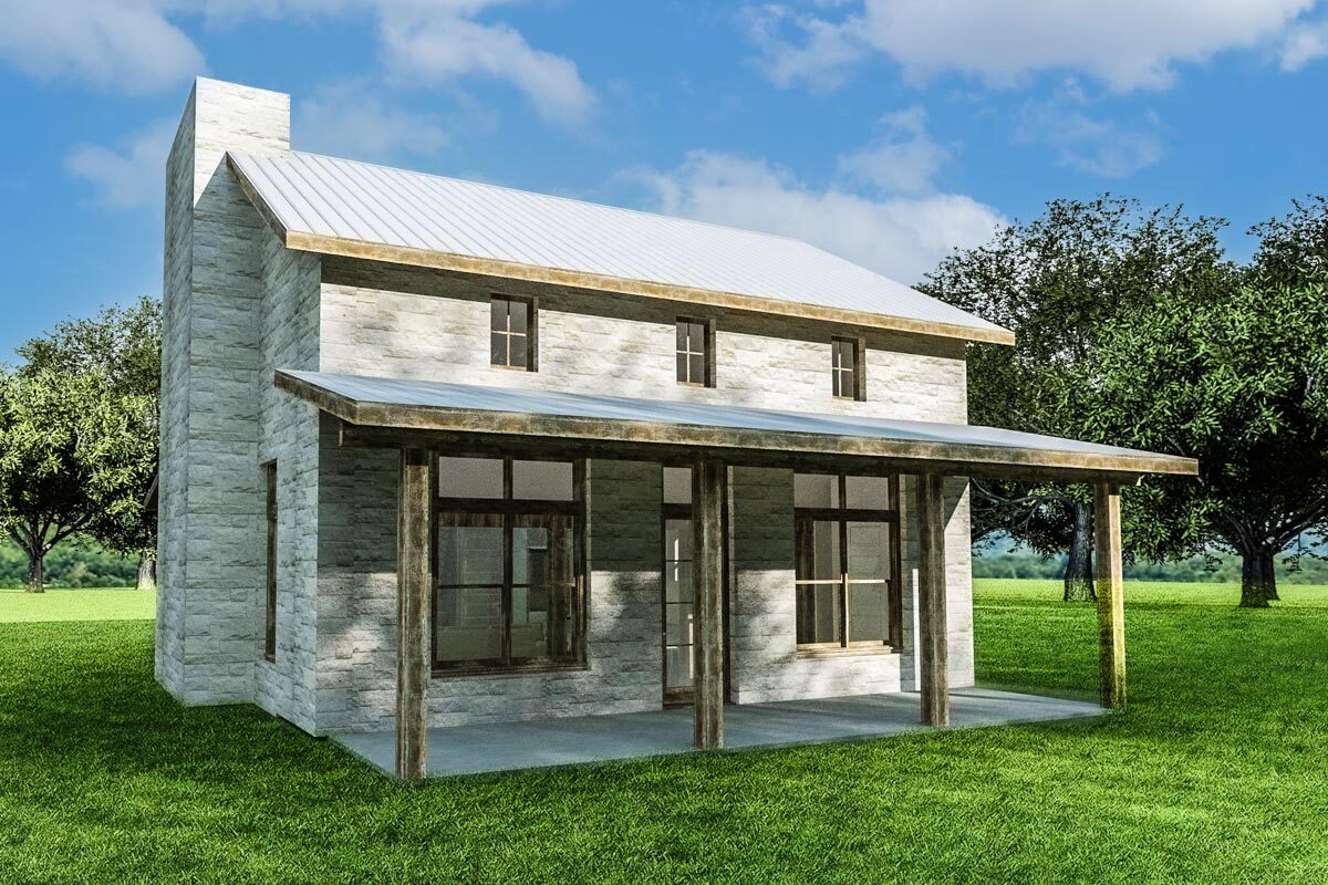 Exclusive 1-Bed Farmhouse Cottage Plan with High Ceilings - 150013HRP ...