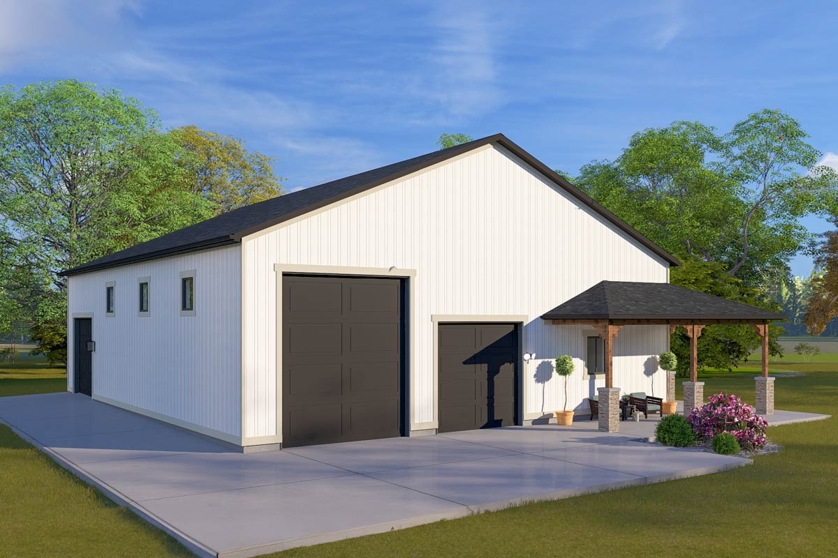 Plan 61286UT: 3000 Sq Ft 6-Car Garage with Front and Side Access