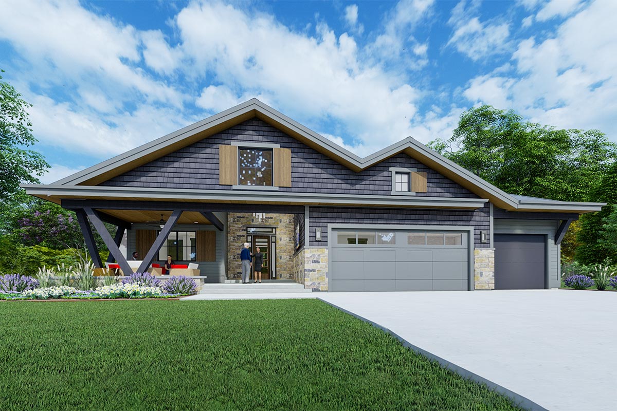 Stone One Story House