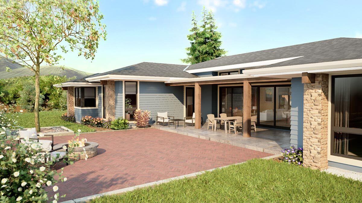 One-Story Modern Prairie-Style Home Plan with Home Office - 69199AM ...