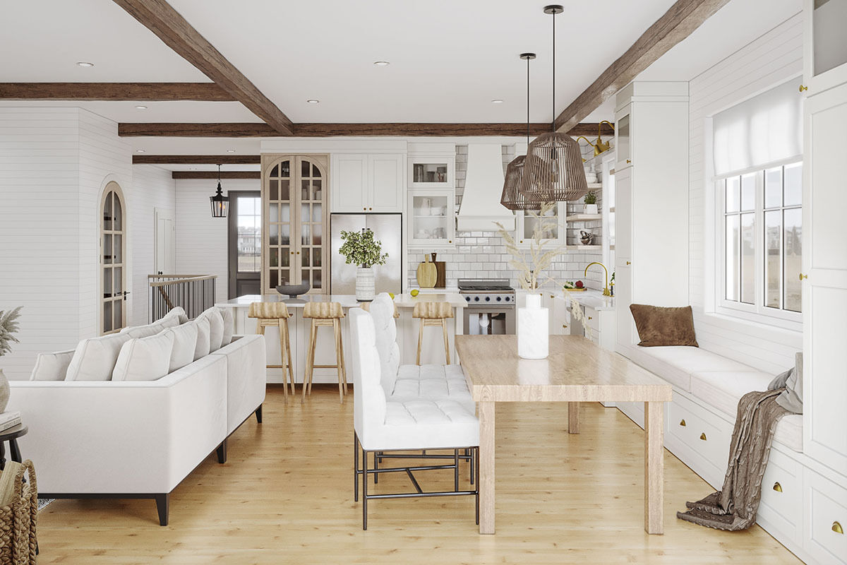 Transitional Country Home Plan with Office and Laundry Chute - 22639DR ...