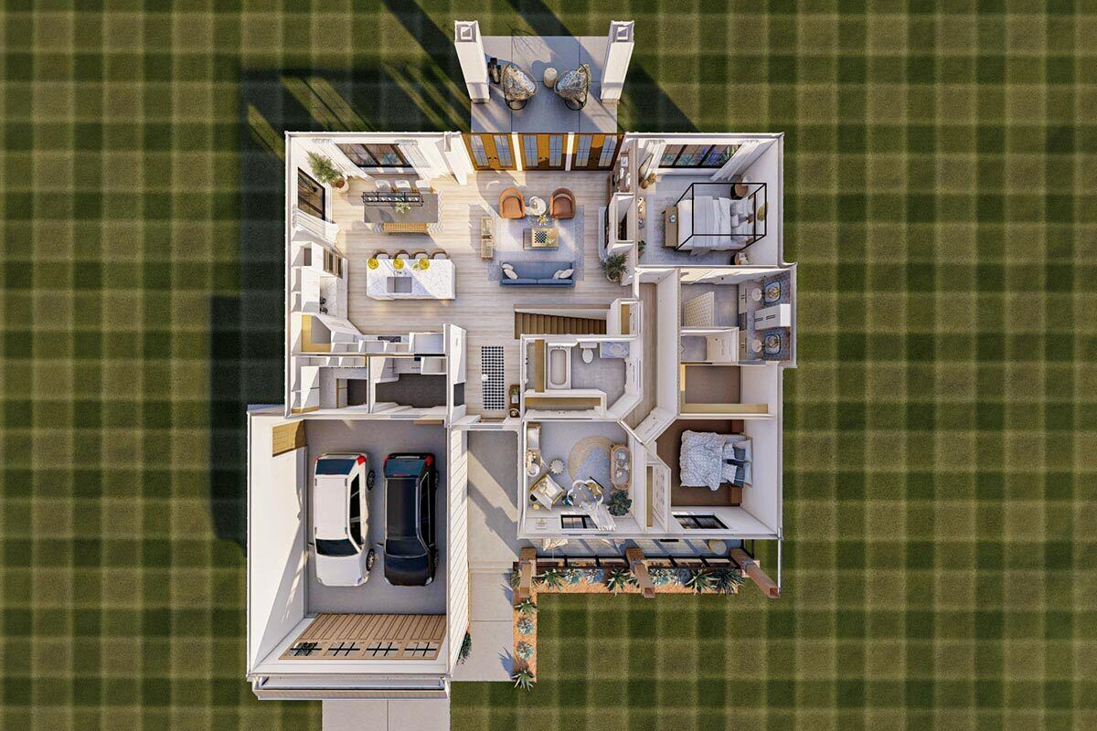 1700 Sq Ft Modern Farmhouse Plan with 3 Bedrooms - 623115DJ ...