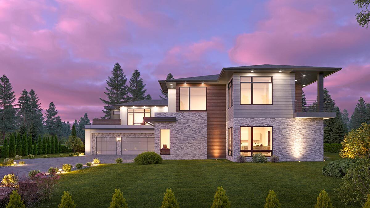 Spacious Contemporary Northwest House Plan with Home Office and Guest ...