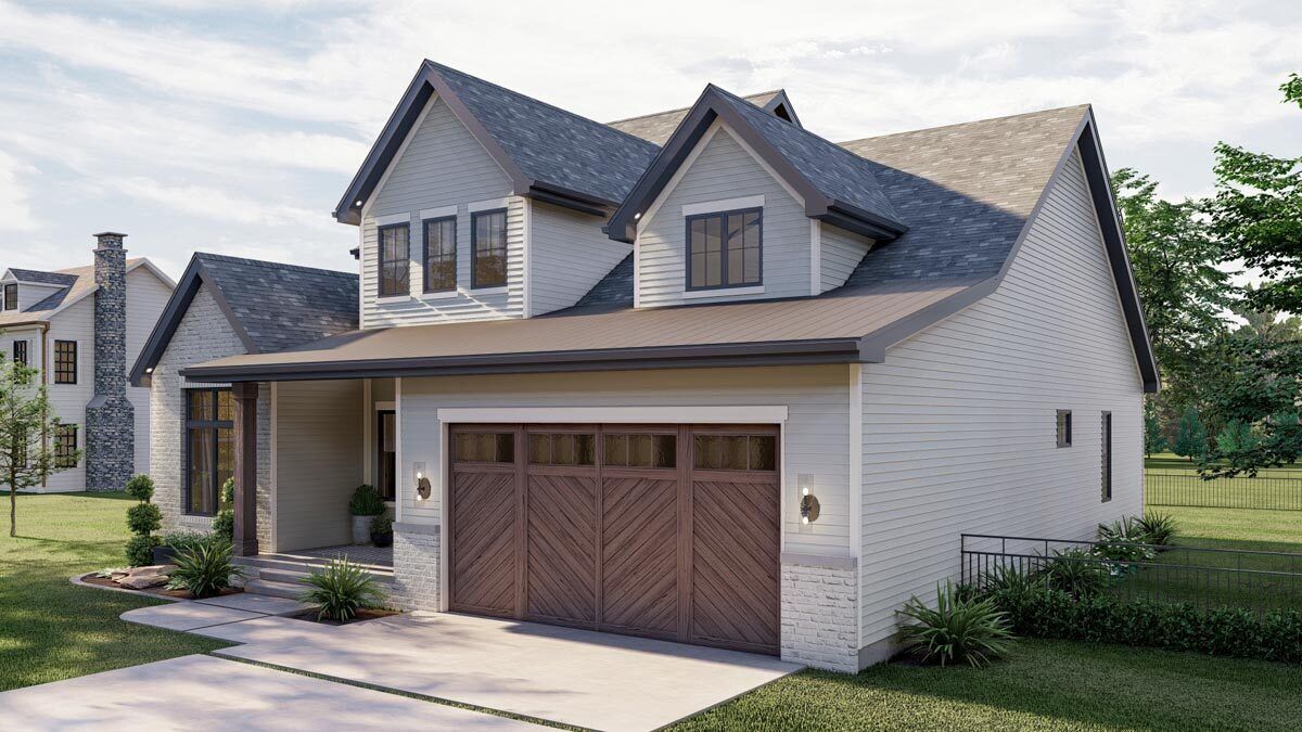 4 Bed 2-Story Traditional House Plan with Vaulted Home Office ...