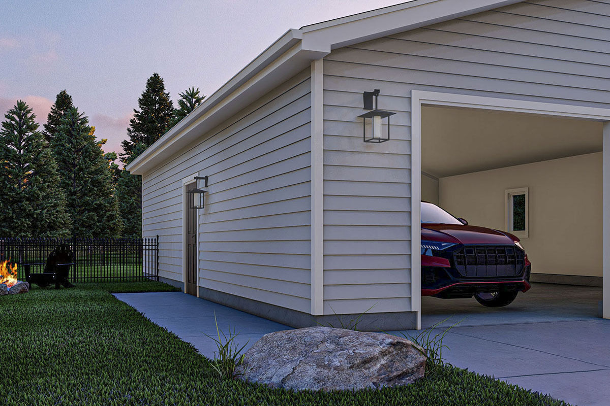 Extra Deep Detached 2-Car Garage with Matching 9' by 8' Garage Doors ...