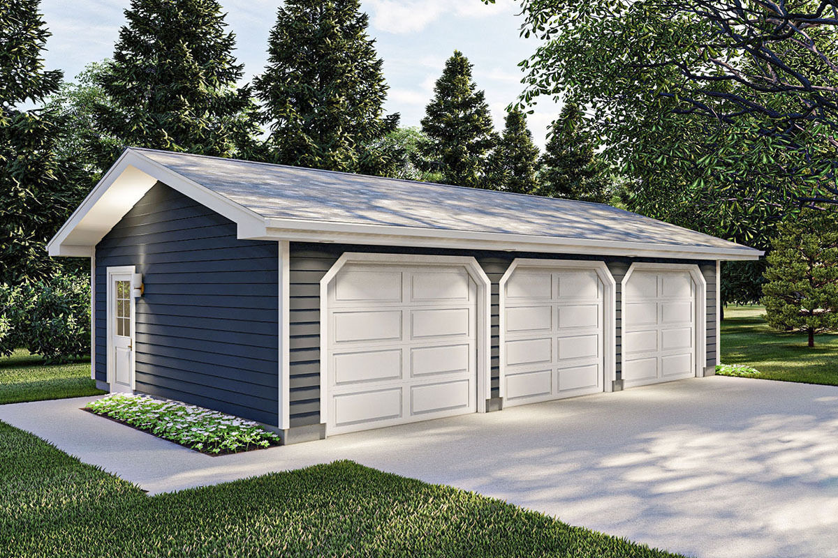 3-Car Detached Garage with Clipped Corners - 623128DJ | Architectural ...
