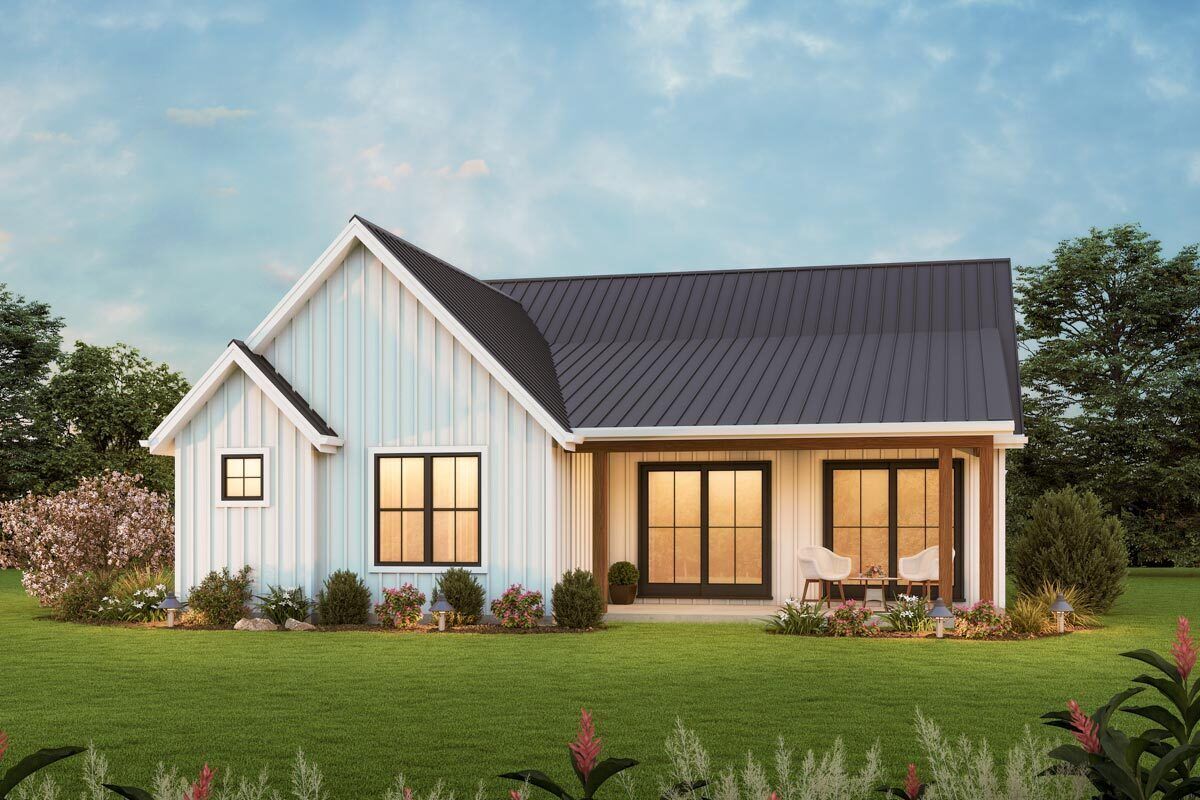 1866 Square Foot Modern Farmhouse Plan with Flex Room - 69201AM ...
