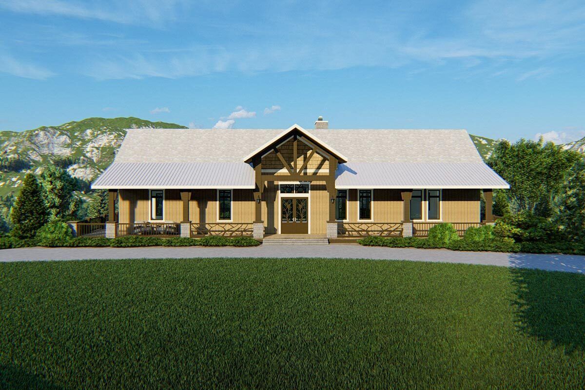 Mountain Home Plan with Finished Basement and Wraparound Porch ...