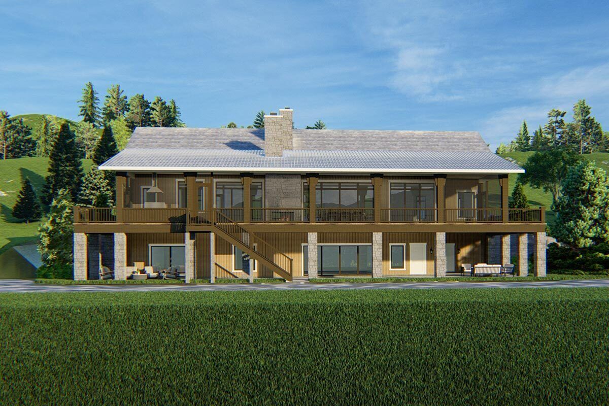 Mountain Home Plan with Finished Basement and Wraparound Porch ...