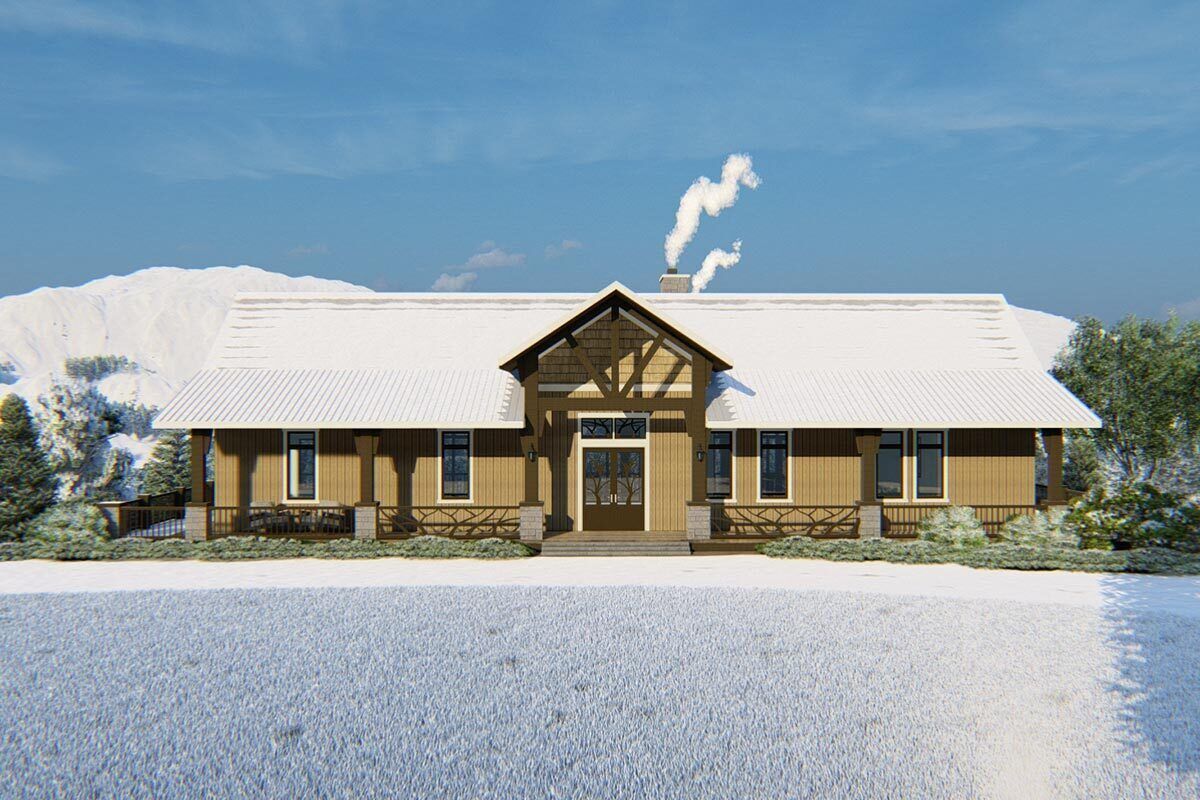 Mountain Home Plan with Finished Basement and Wraparound Porch ...