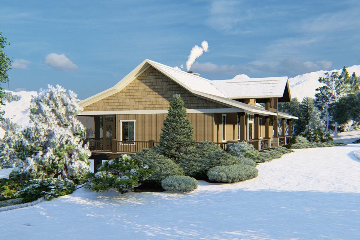 Mountain Home Plan with Finished Basement and Wraparound Porch ...