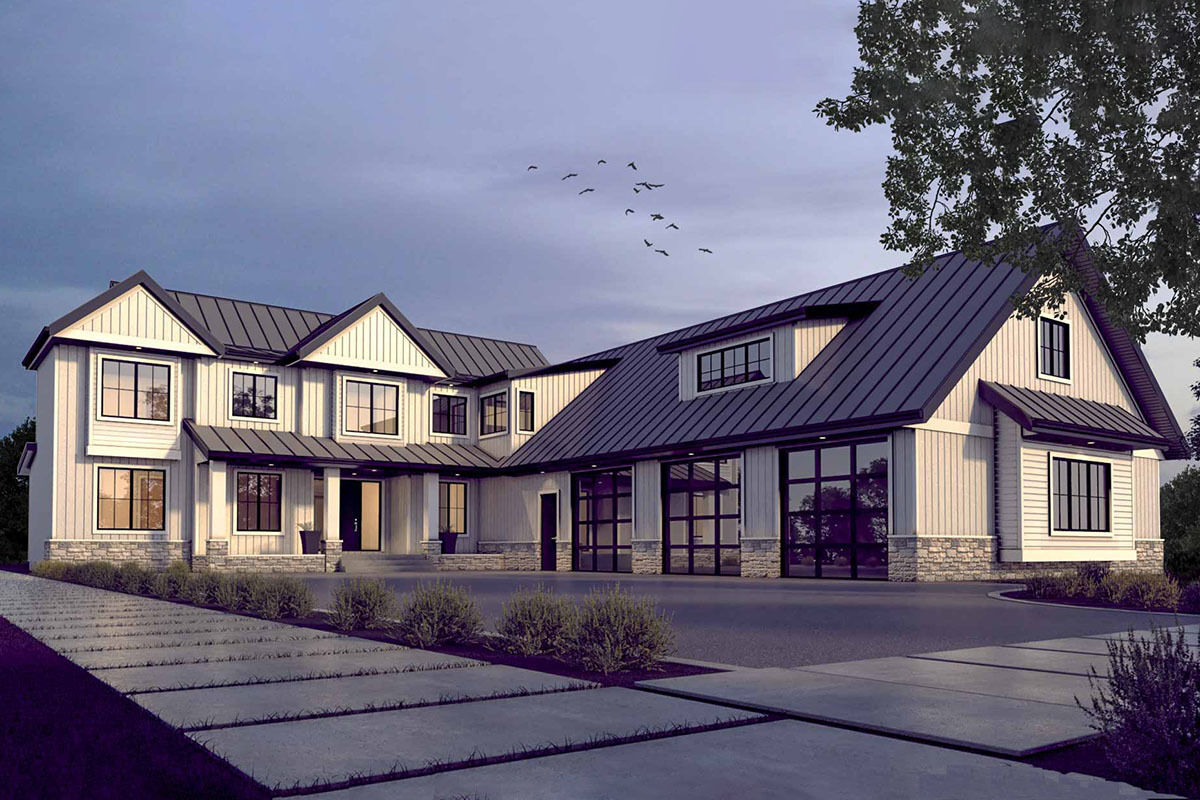 Modern Farmhouse Plan with Expansive Garage and 3,895 Square Feet of ...
